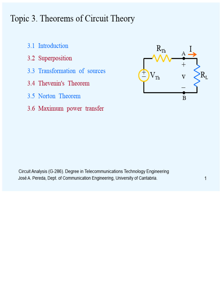 Presentation Thevenin Theorems | PDF | Electrical Network | Analog Circuits