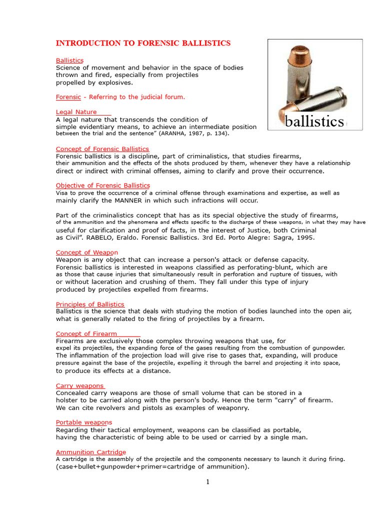 Forensic Ballistics Manual | PDF | Cartridge (Firearms) | Caliber