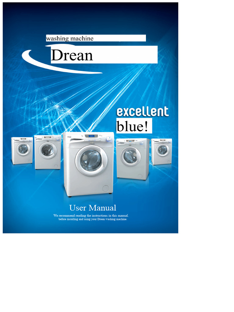 Excellent Blue Fase II Washing Machine Drean Manual | PDF | Washing ...