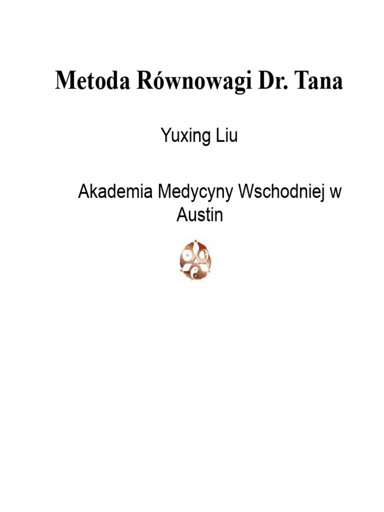 Metoda Równowagi Dr. Tana | PDF