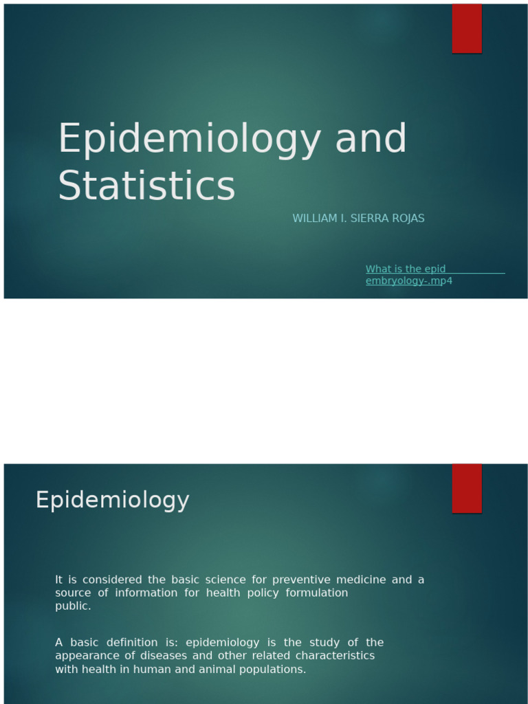 Epidemiology and Statistics 1 | PDF | Epidemiology | Statistics