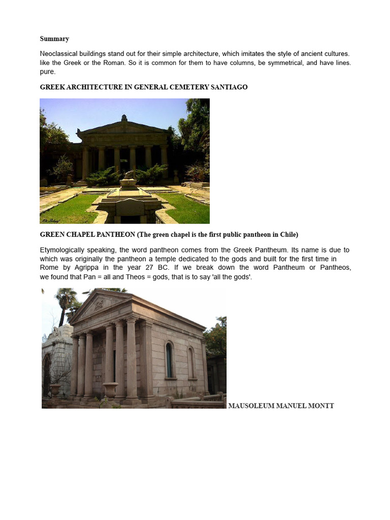 Greek Architecture Santiago de Chile | PDF | Column | Architectural Design