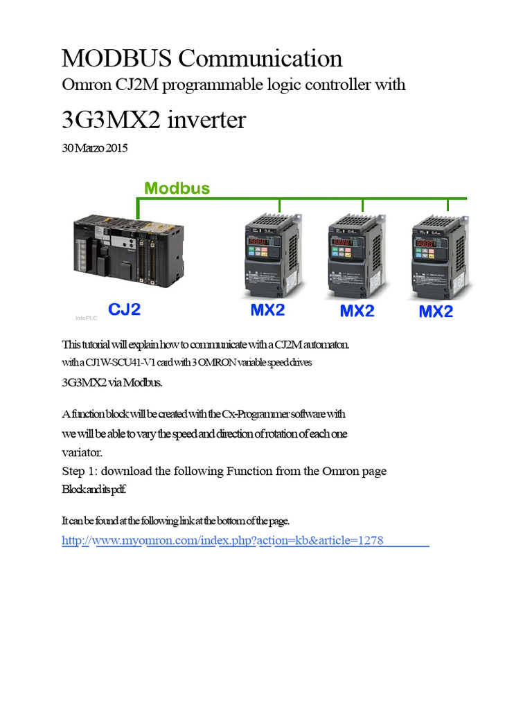 Modbus Setup for Omron CJ2M & 3G3MX2 | PDF | Digital Technology ...