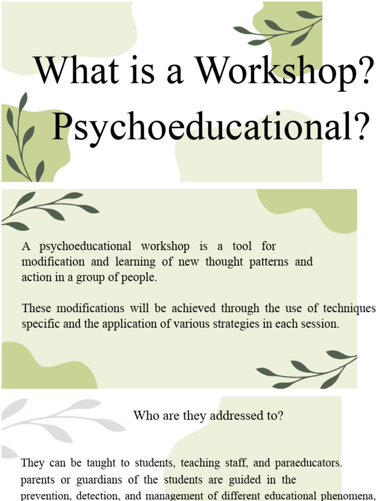 2.- What is a Psychoeducational Workshop? | PDF