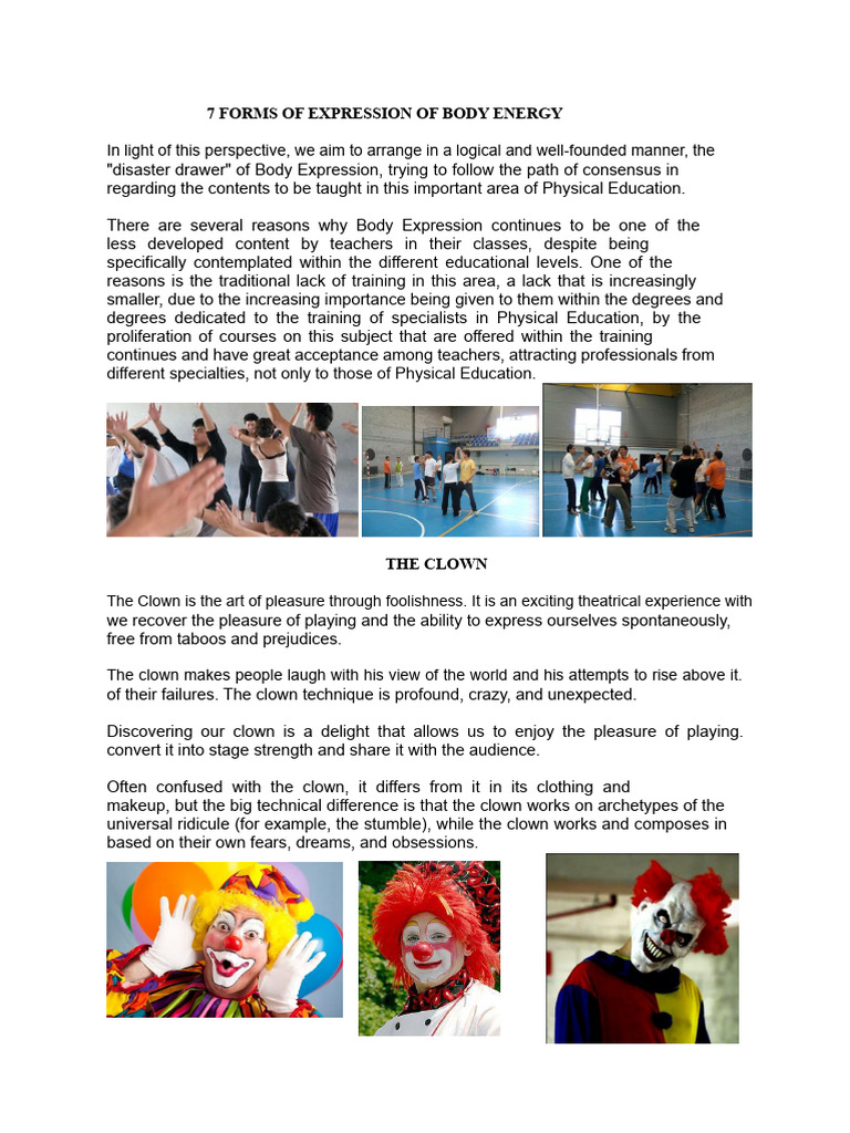 7 Body Energy Expression Forms | PDF | Verb | Emotions