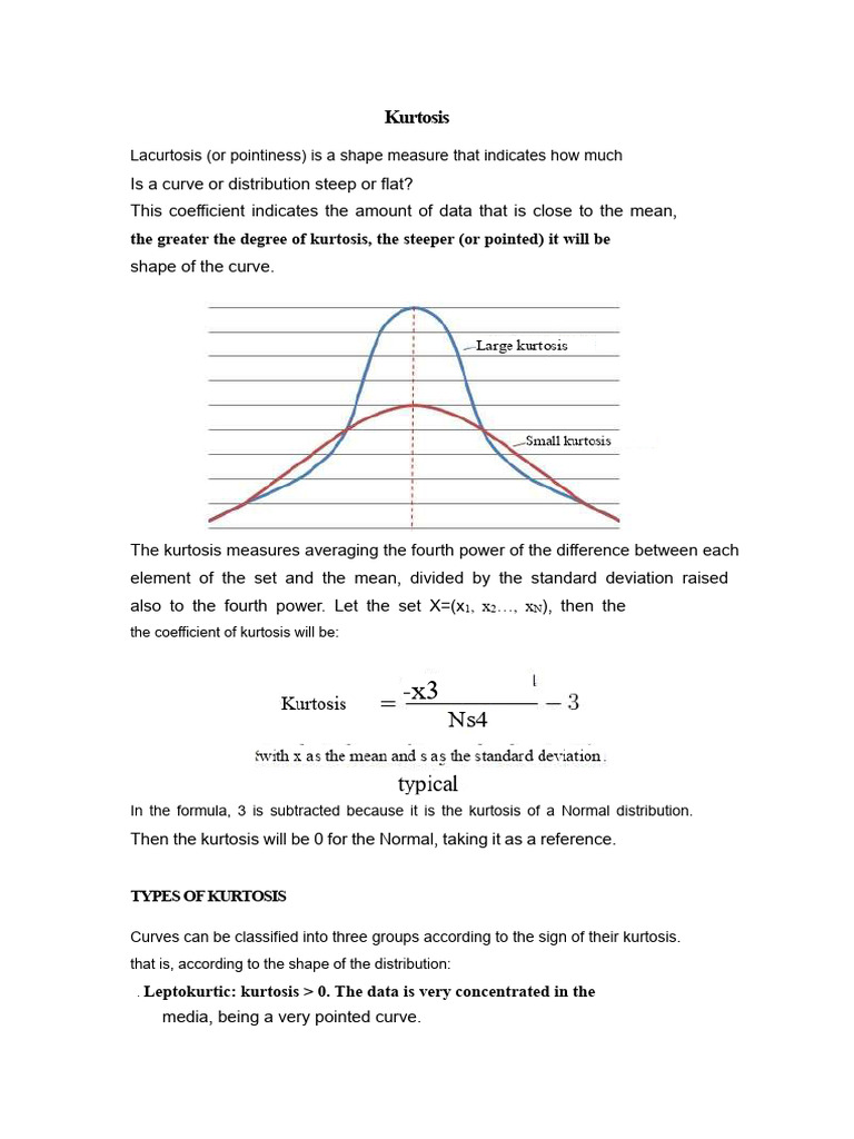 Calculation of Kurtosis Coefficient | PDF