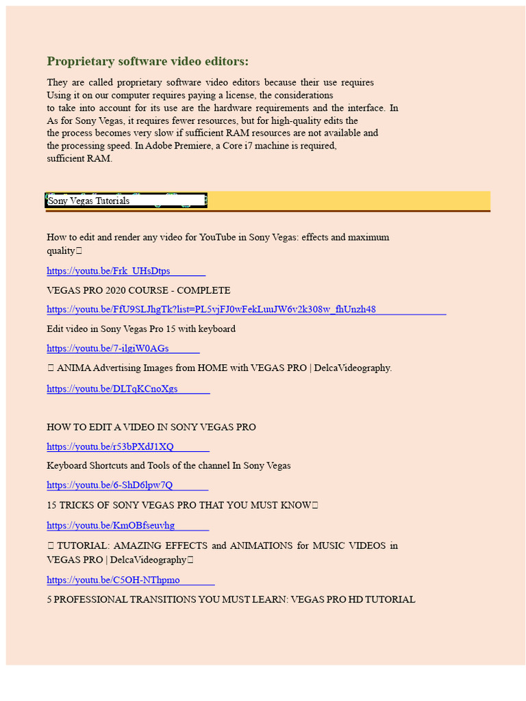 Proprietary software video editors | PDF
