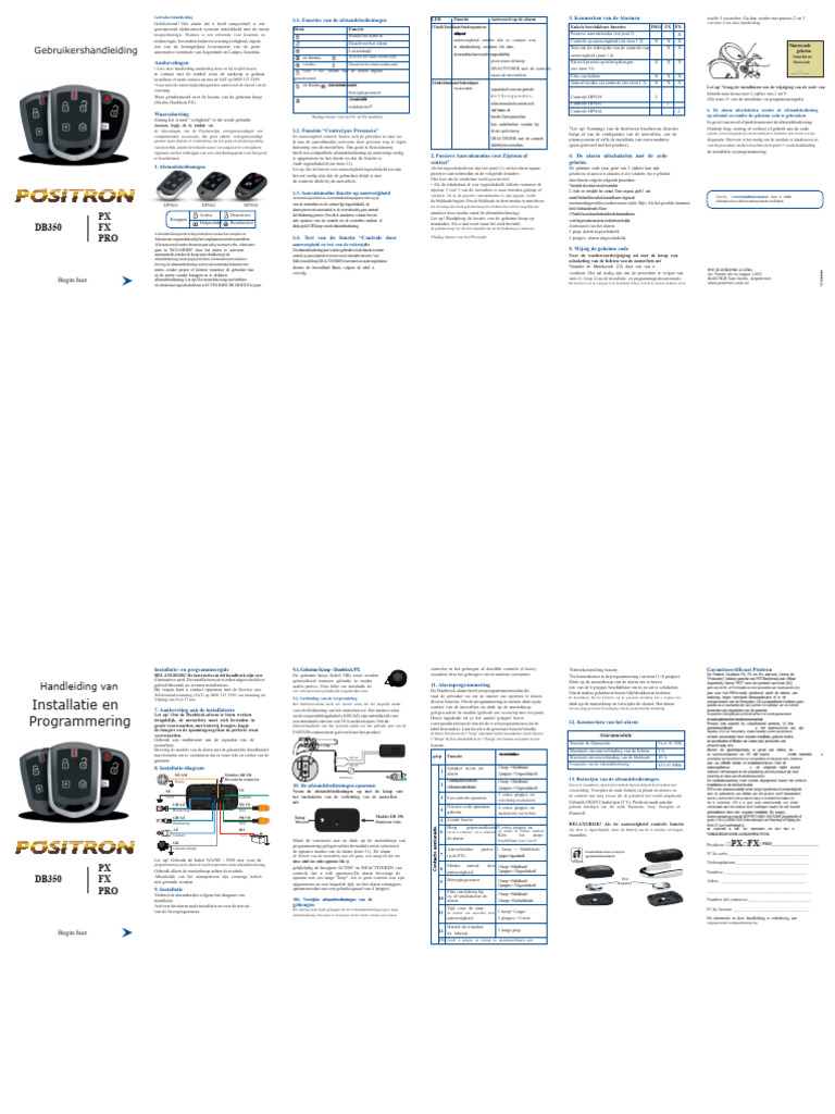 HANDLEIDING ALARM DB350 FX_PX_PRO ESP R1 | PDF