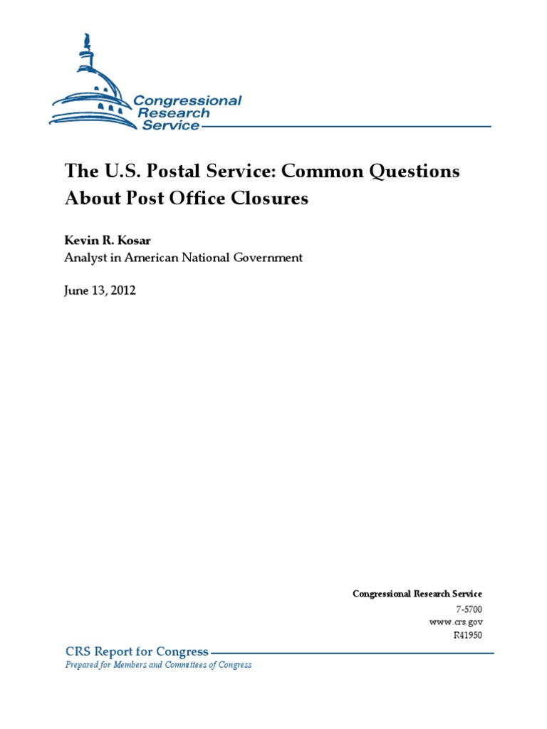 Common Questions About Post Office Closures | PDF | United States ...