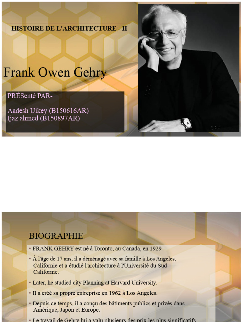 Frank Gehry : Maître de l'Architecture Sculpturale | PDF