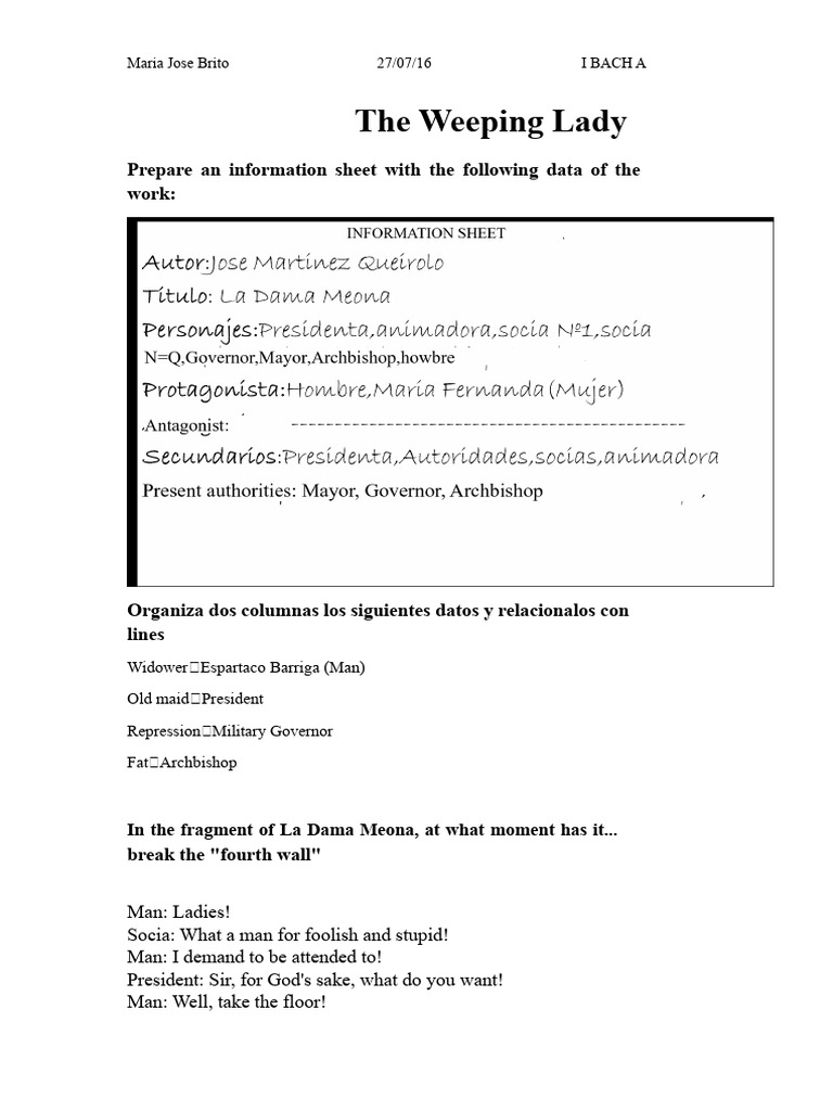 The Weeping Lady | PDF