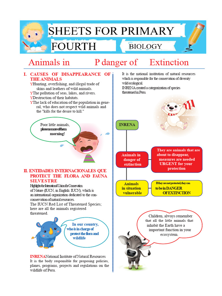 Endangered Animals for Fourth Grade | PDF | Endangered Species ...