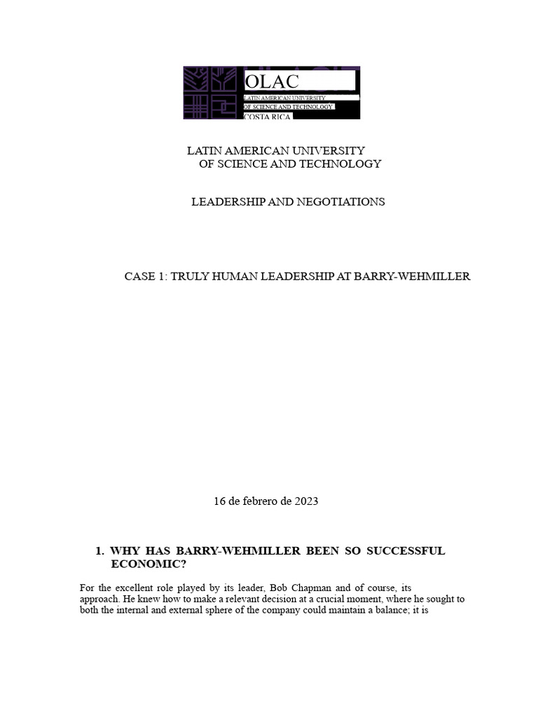 Truly Human Leadership at Barry Wehmiller | PDF | Leadership | Layoff