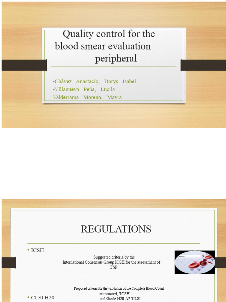 Quality control for the evaluation of smears | PDF | Medical Laboratory ...