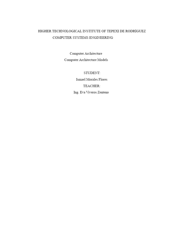 Computer Architecture Models Explained | PDF | Central Processing Unit ...