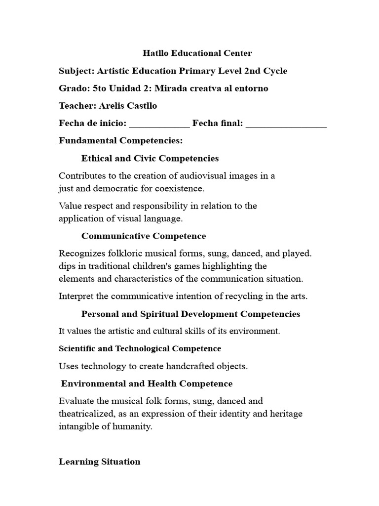 planning for 5th grade 2nd unit arelis | PDF | Folklore | Image