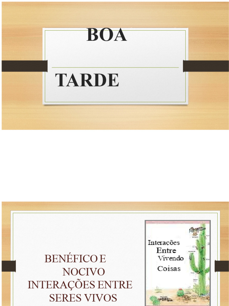 Interação Benéfica e Prejudicial Entre os Seres Vivos | PDF ...