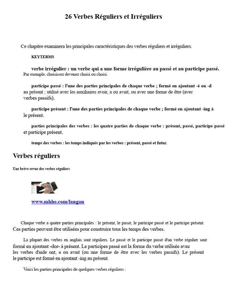 Verbes Réguliers et Irréguliers en Anglais | PDF | Verbe | Linguistique