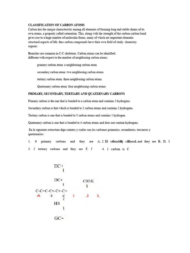 Classification of Carbon Atoms | PDF
