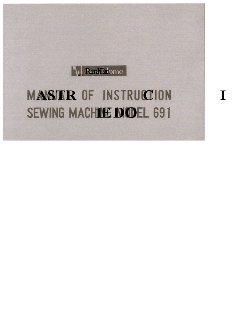 Manual Instruksi Mesin Jahit New Home 691 | PDF