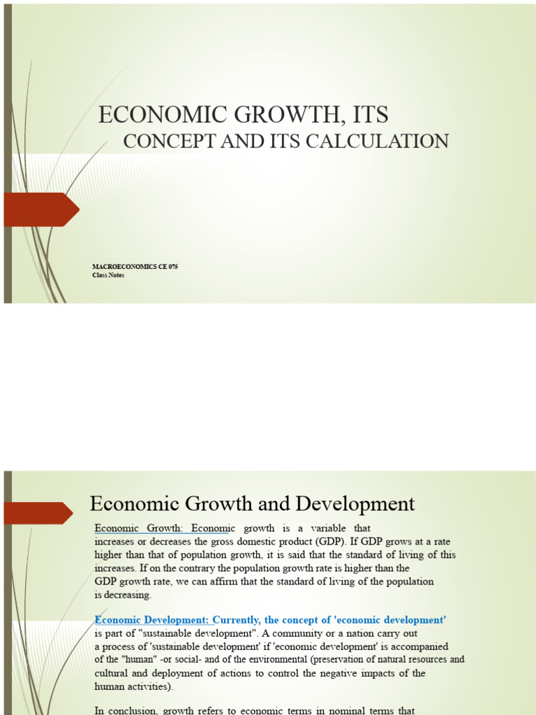 3- ECONOMIC GROWTH, ITS CONCEPT AND ITS CALCULATION | PDF | Economic ...