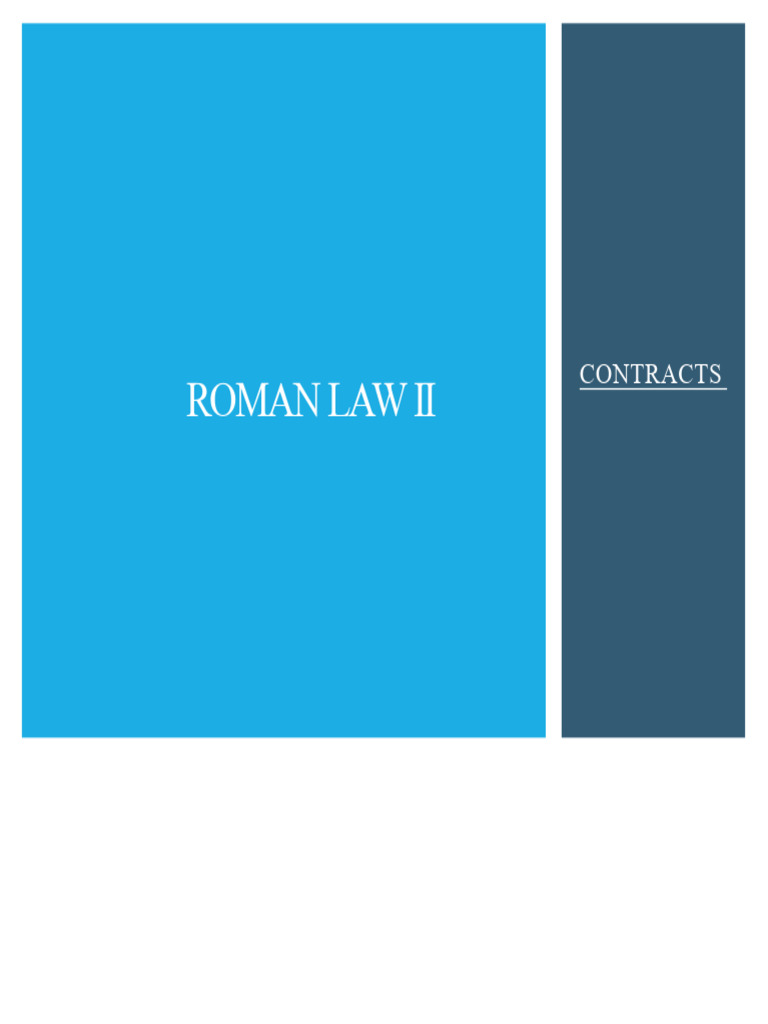 Roman Law Contracts Explained | PDF | Civil Law (Legal System) | Common Law