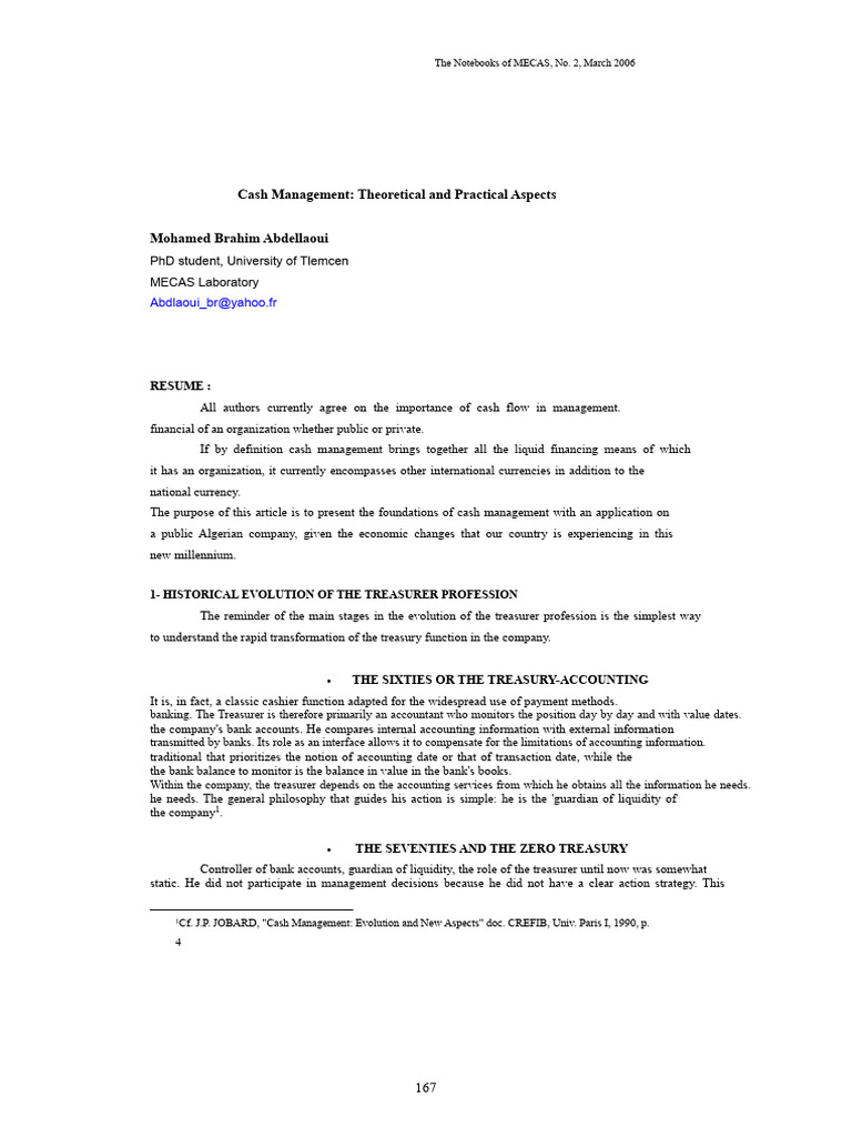 Cash Management Insights for Organizations | PDF | Debits And Credits ...