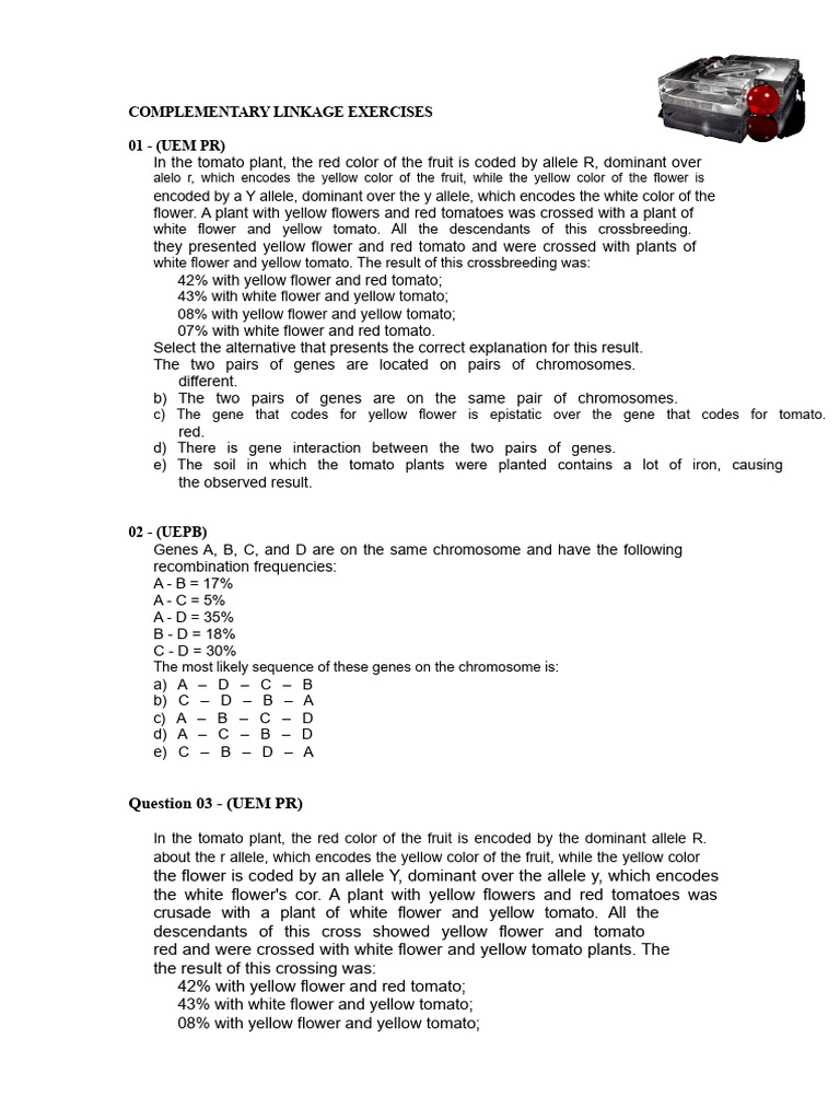 Exercises - Genetics - Linkage and Genetic Mapping | PDF | Genetic ...