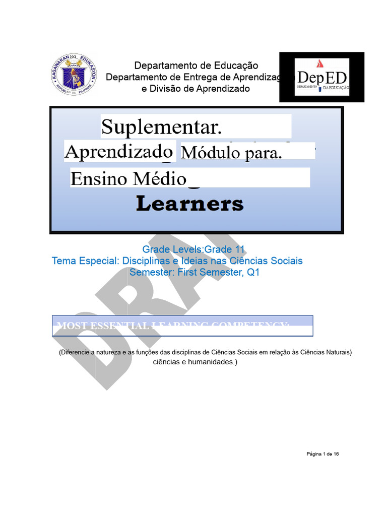 Final-DEPED-Módulo-MELC-Semana-1-DISS | PDF | Science | Sociologia