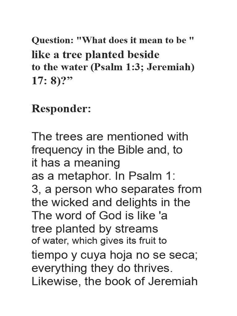 Biblical Metaphor: Tree by Water | PDF | Trees