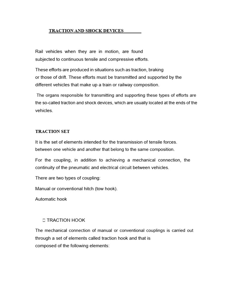 Traction and Shock Devices in Rail Vehicles | PDF | Screw | Electrical ...