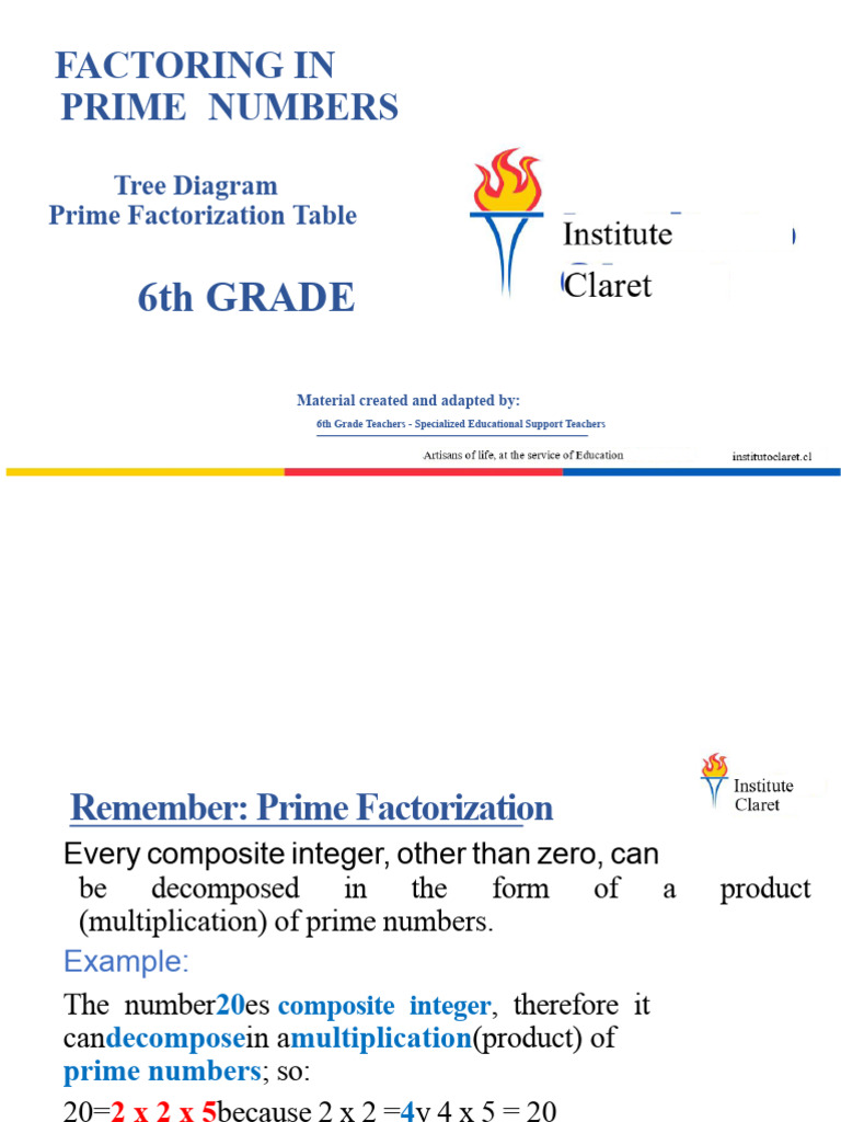 Prime Factorization for 6th Graders | PDF | Prime Number | Factorization