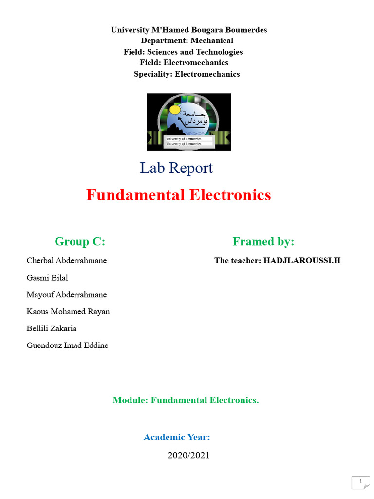 Fundamental Electronics Lab_LEMEC_L2 | PDF | Series And Parallel Circuits | Resistor