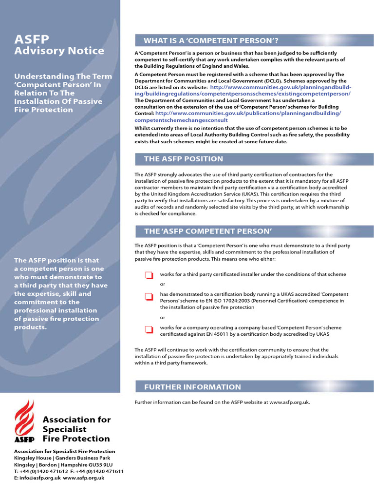 Understanding Competent Persons in Fire Safety | PDF | Certification