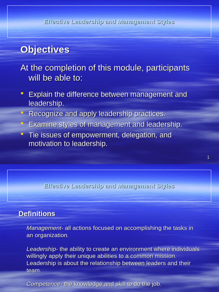 Leadership and Management Styles Guide | PDF | Leadership | Social ...