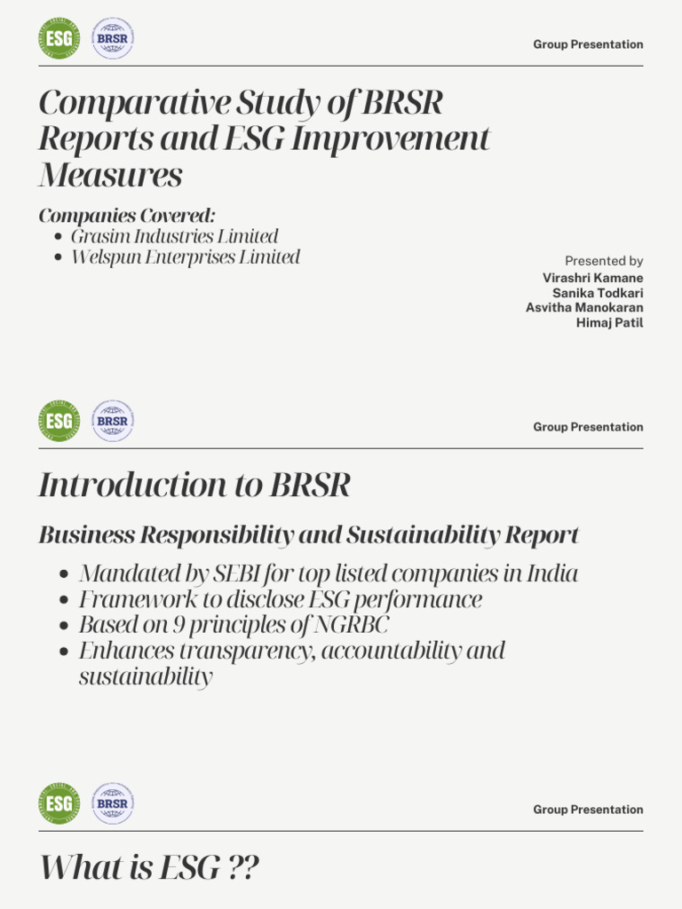 BRSR ESG Analysis: Grasim vs. Welspun | PDF | Governance | Corporate ...