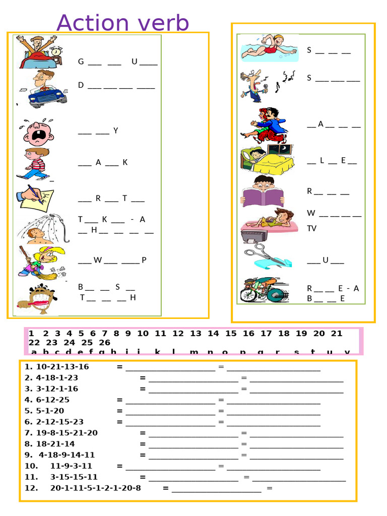 Basic Action Verb Exercise_59078 (1) (Recuperado Automáticamente) | PDF