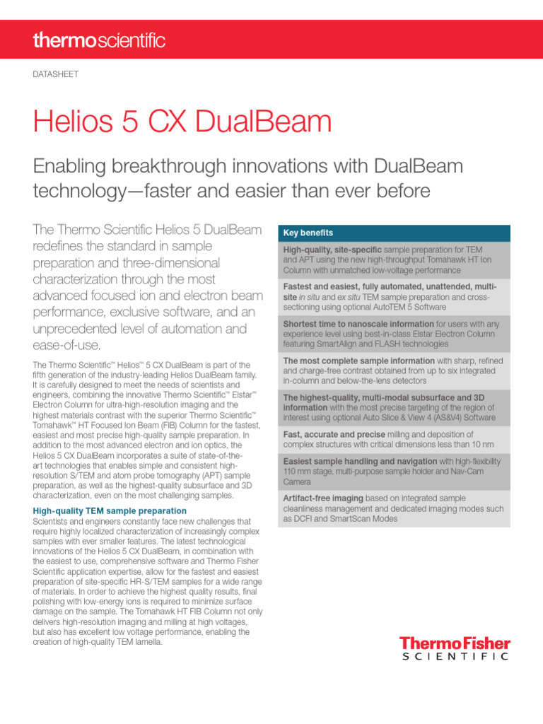 Helios 5 CX DualBeam Overview and Benefits | PDF | Transmission ...