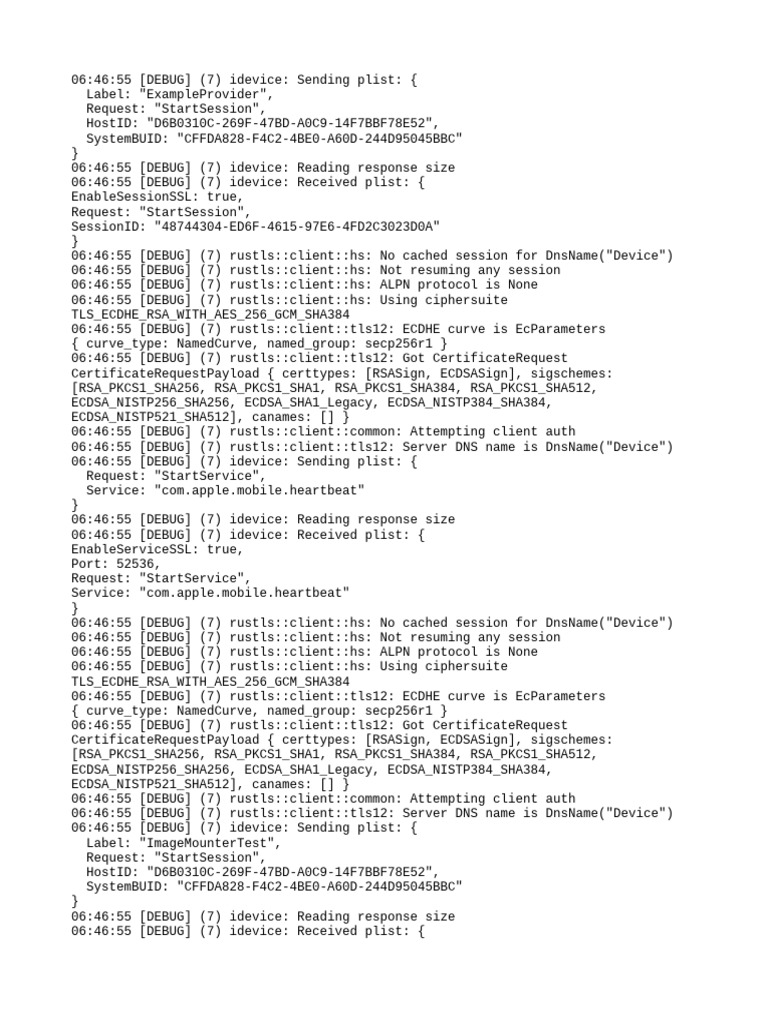 iDevice Session and Service Logs | PDF | Domain Name System | Client ...