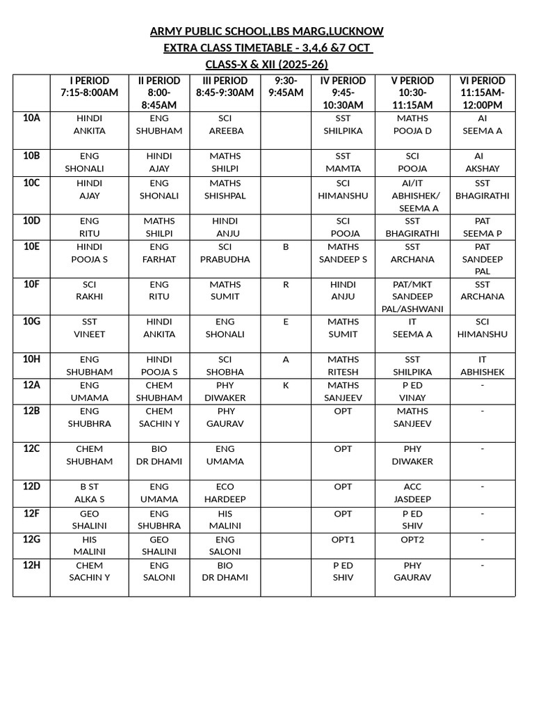 Extra Class 2025-26 Autumn Break | PDF