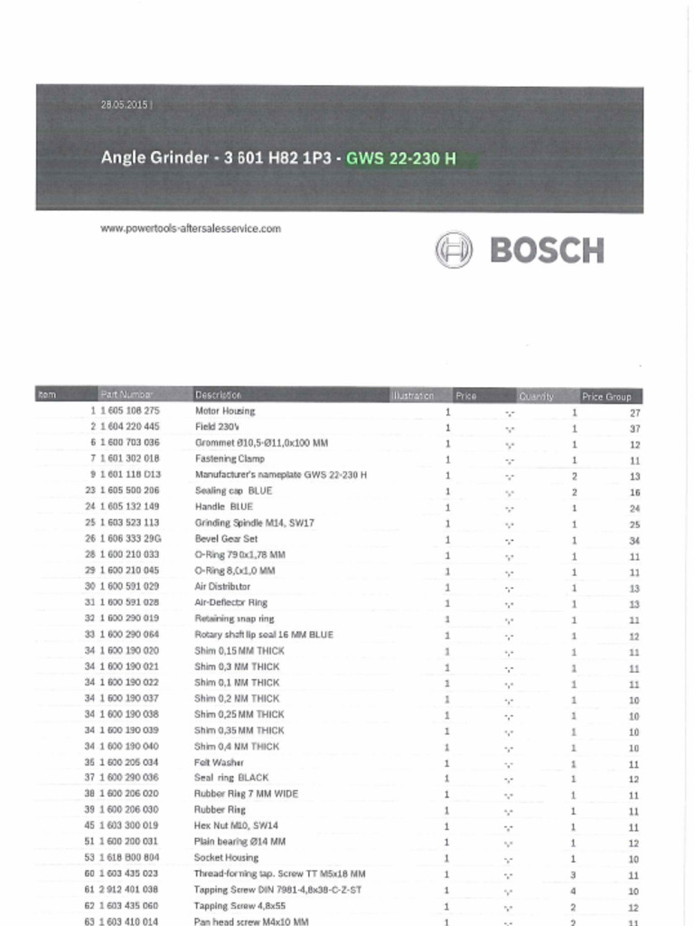 BOSCH GWS 22~230 H | PDF
