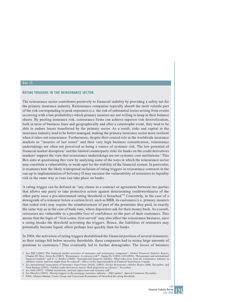 Reinsurance Rating Triggers and Risks | PDF | Reinsurance | Insurance