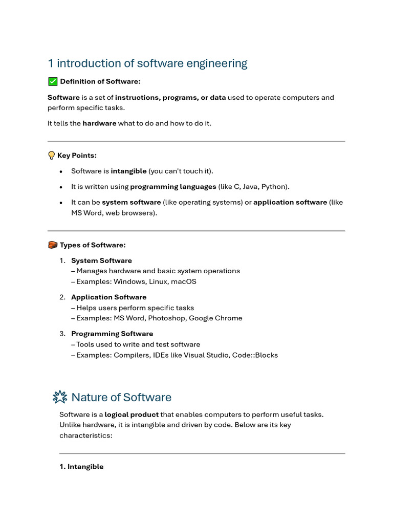 Introduction to Software Engineering Concepts | PDF | Software ...