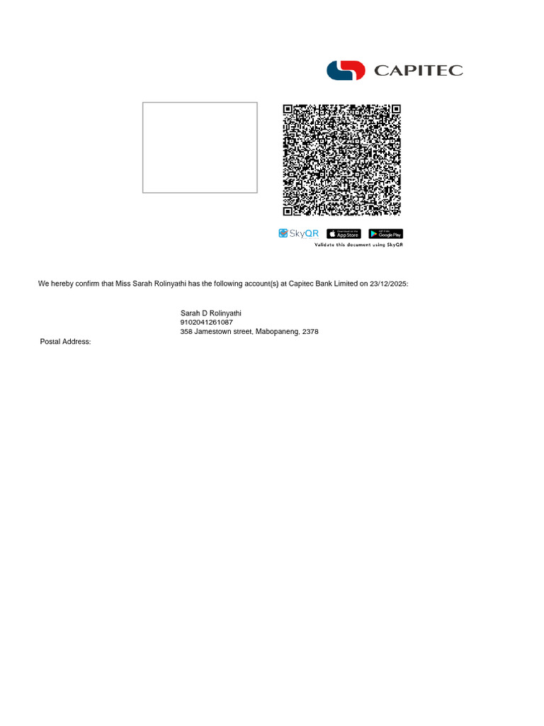 CU1375092 Bank Confirmation-Letter 1 | PDF