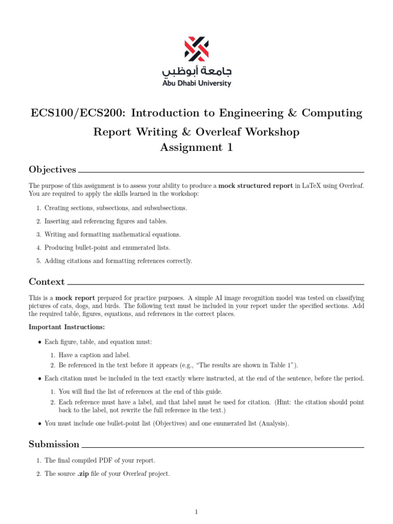 ECS100-ECS200 Assignment 1 - Overleaf Workshop (Submission Guidelines ...