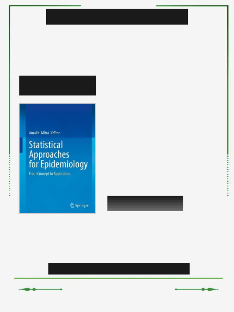 Statistical Approaches for Epidemiology From Concept to Application 1st ...
