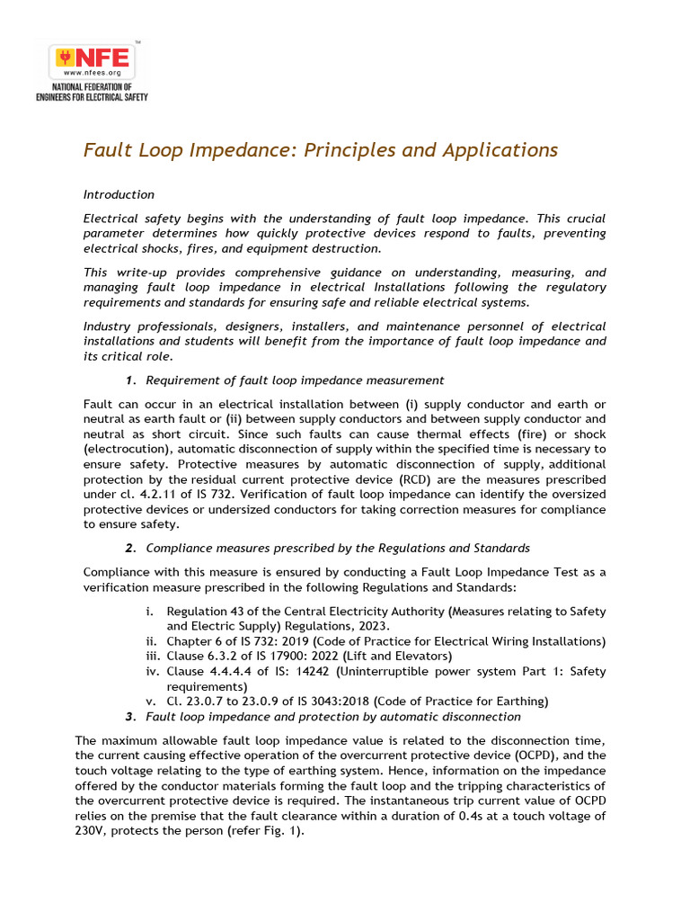 Fault Loop Impedance: Safety & Compliance | PDF | Electrical Impedance ...