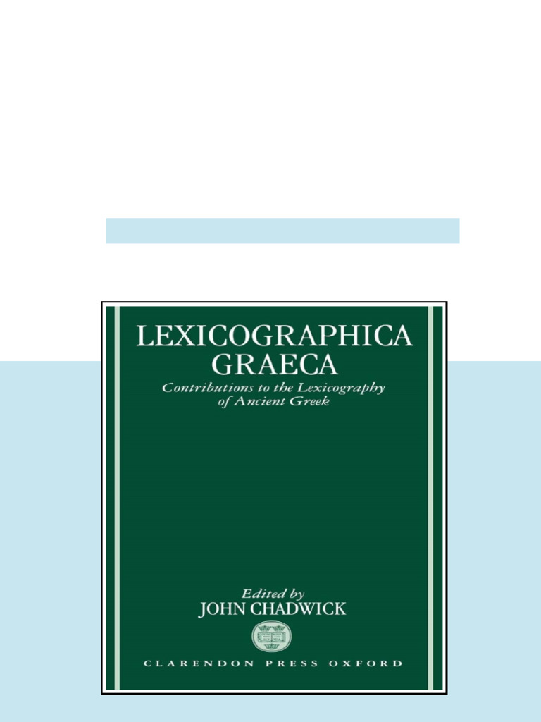 (Ebook) Lexicographica Graeca: Contributions to the Lexicography of ...