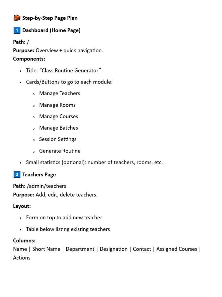 Class Routine Management System Guide | PDF