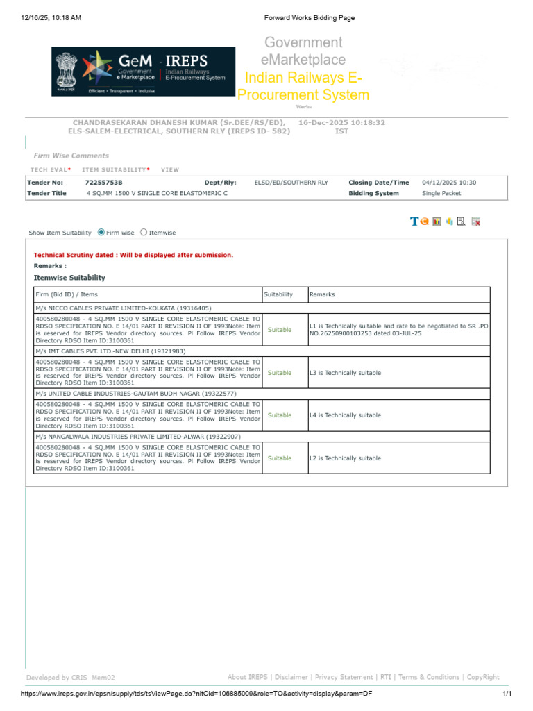 72255753 -4 Sq.mm 1500 v Single Core Cable e5b2 | PDF